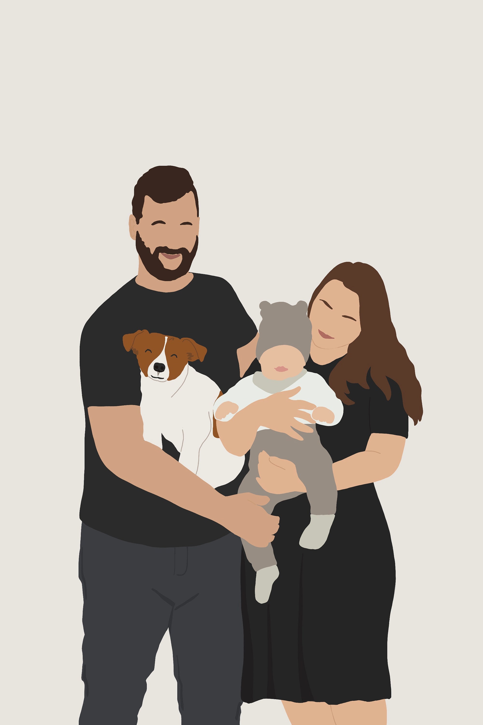 Custom Family Portrait Illustration, Digital Illustration, Family ...