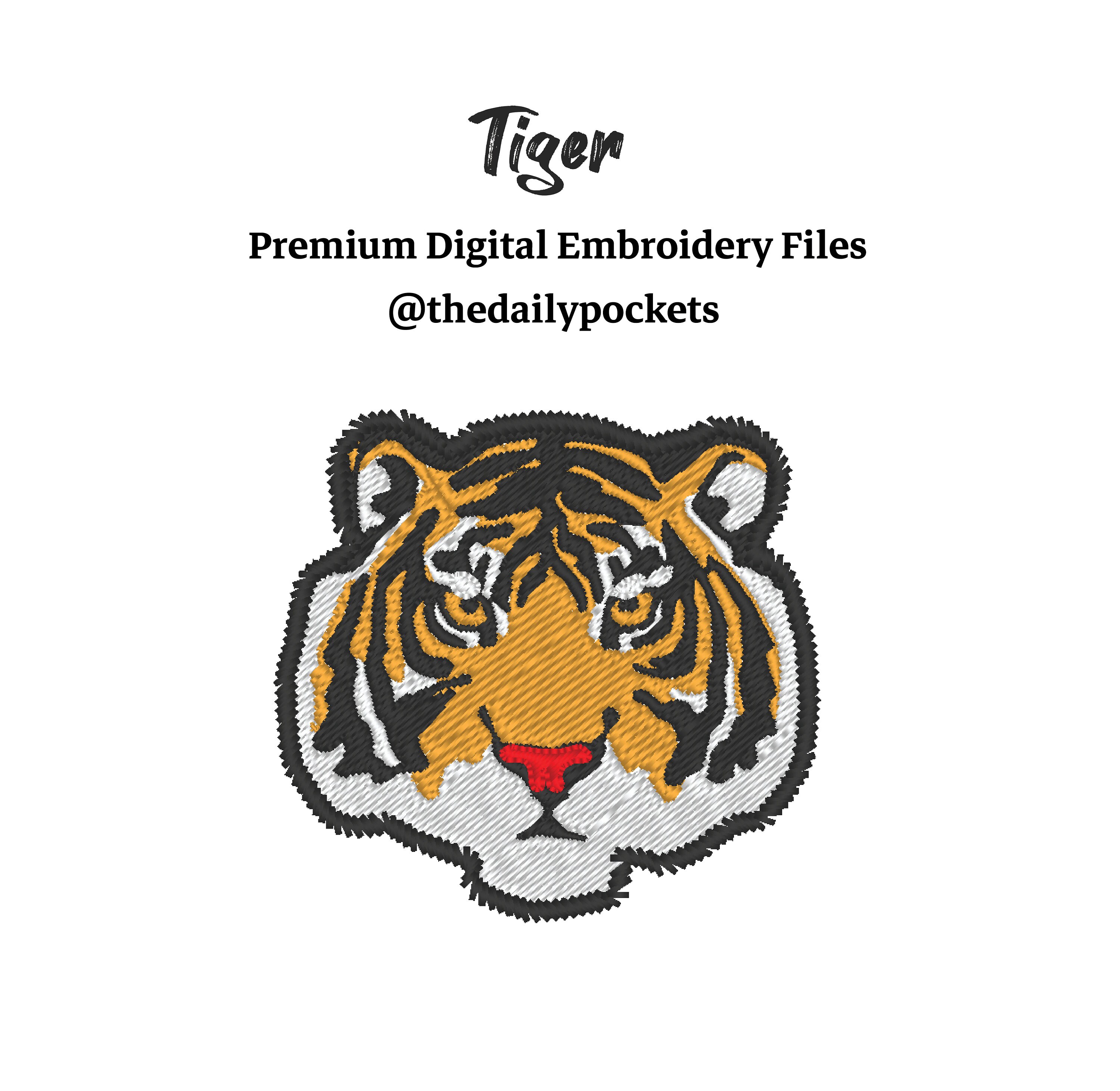 Tiger Embroidery Design, Animals Embroidery Design, Wild Life ...