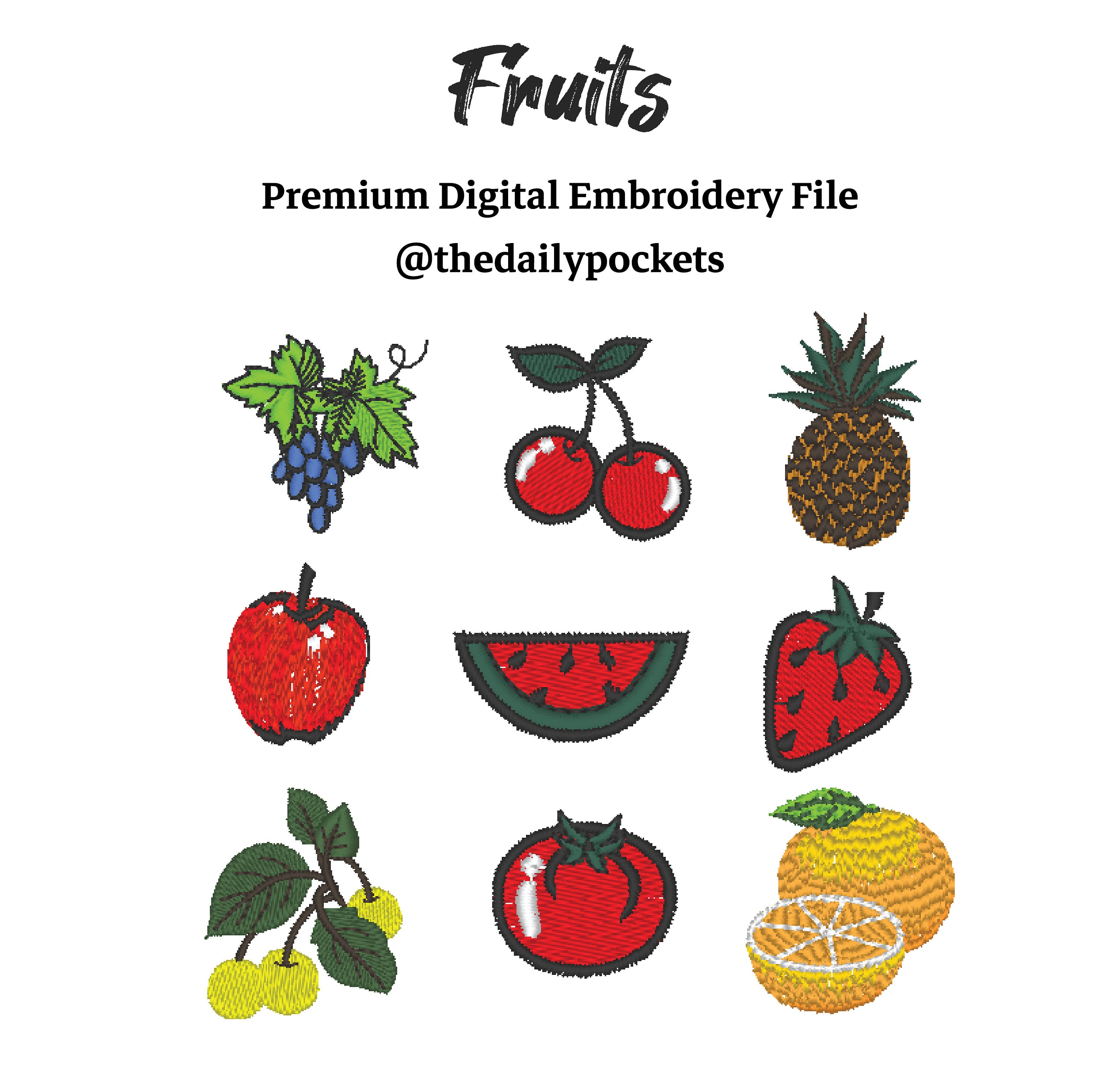 MEGA PACK: Fruit Embroidery Design Vegetable Embroidery | Etsy