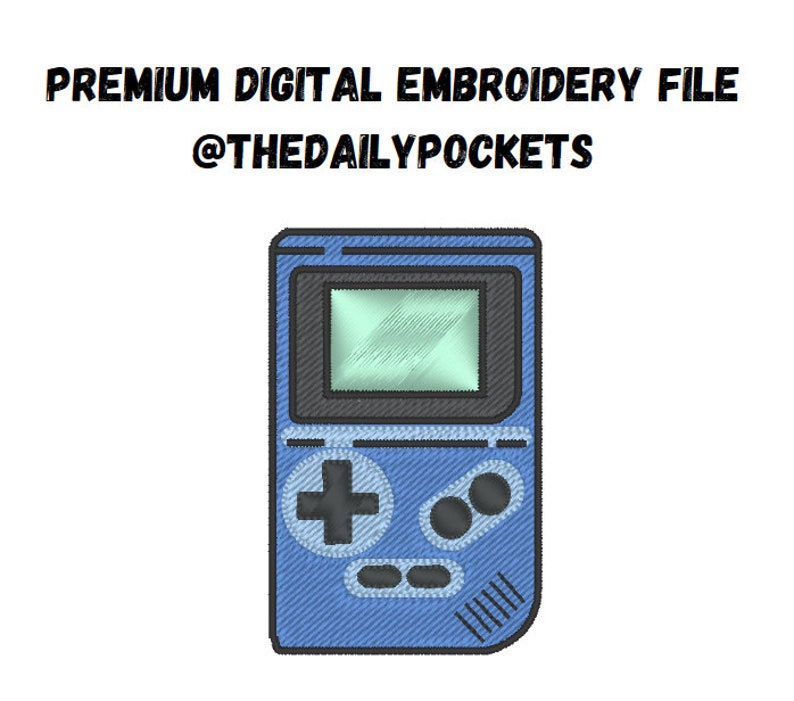 Game Boy Embroidery Design, Handheld Video Game Embroidery Design ...