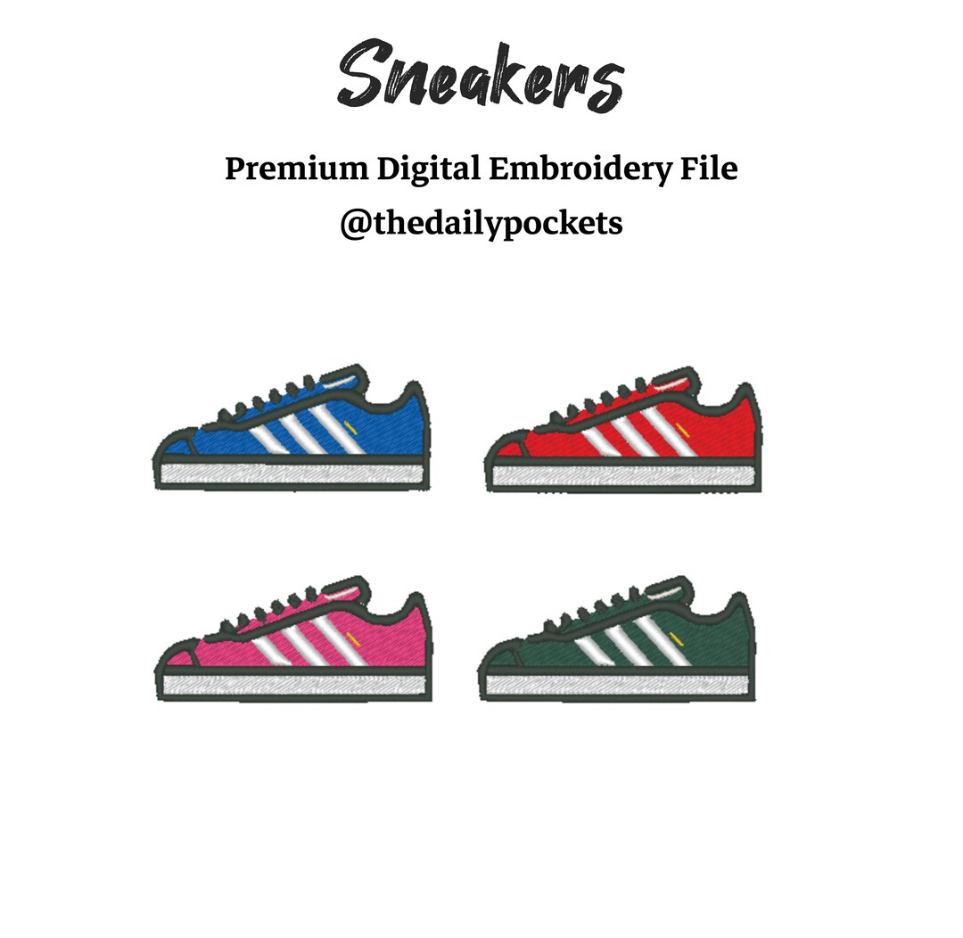 Sneakers Embroidery Design, Shoes Embroidery Design, INSTANT DOWNLOAD ...