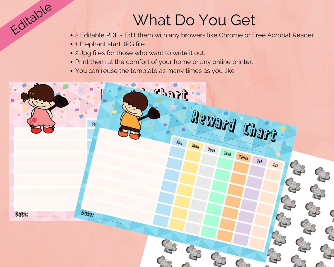 Chore Chart for Kids, Chore Chart, Girls and Boys Reward Chart ...