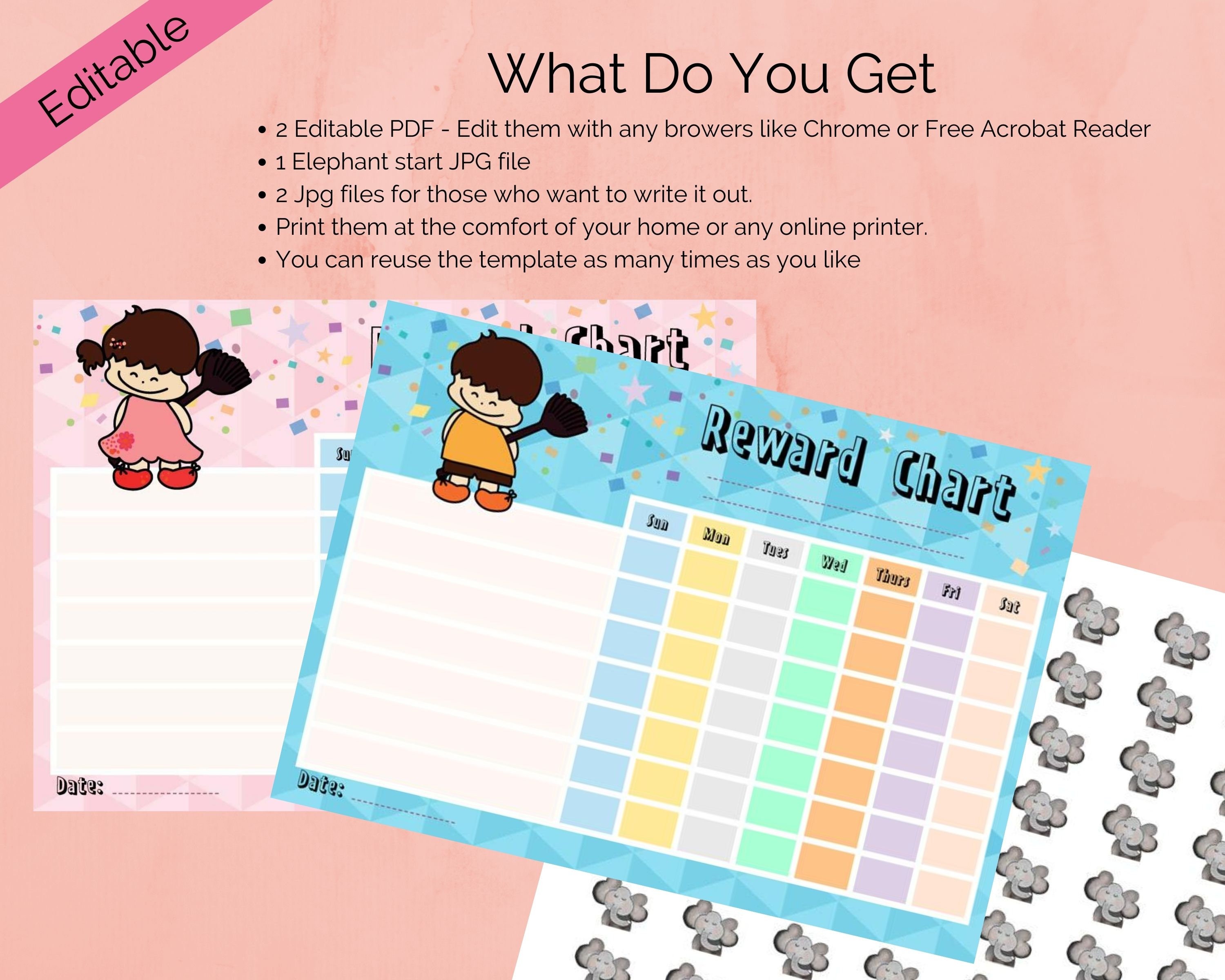 Chore Chart for Kids, Chore Chart, Girls and Boys Reward Chart ...