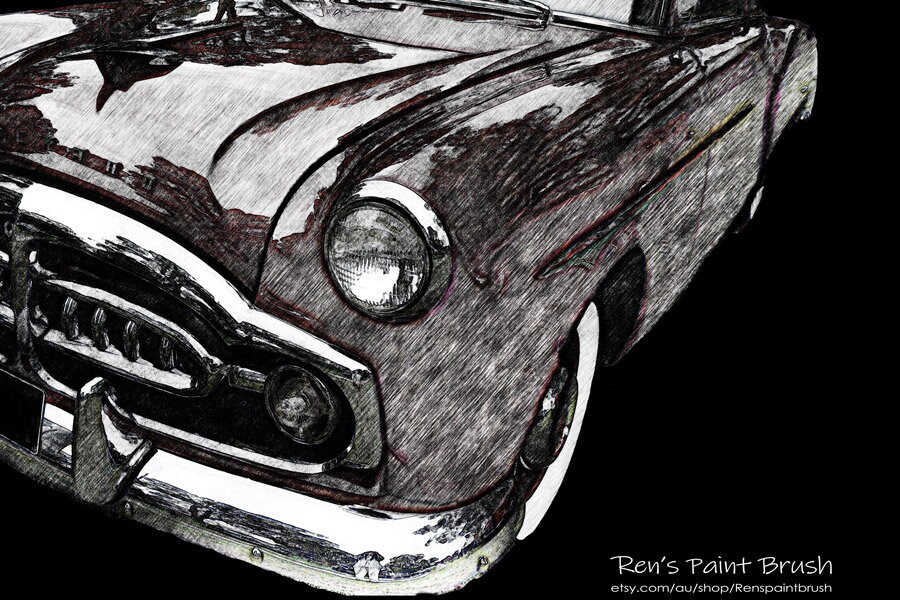 Digital Custom Car Drawing Custom Car Print Father's Day | Etsy