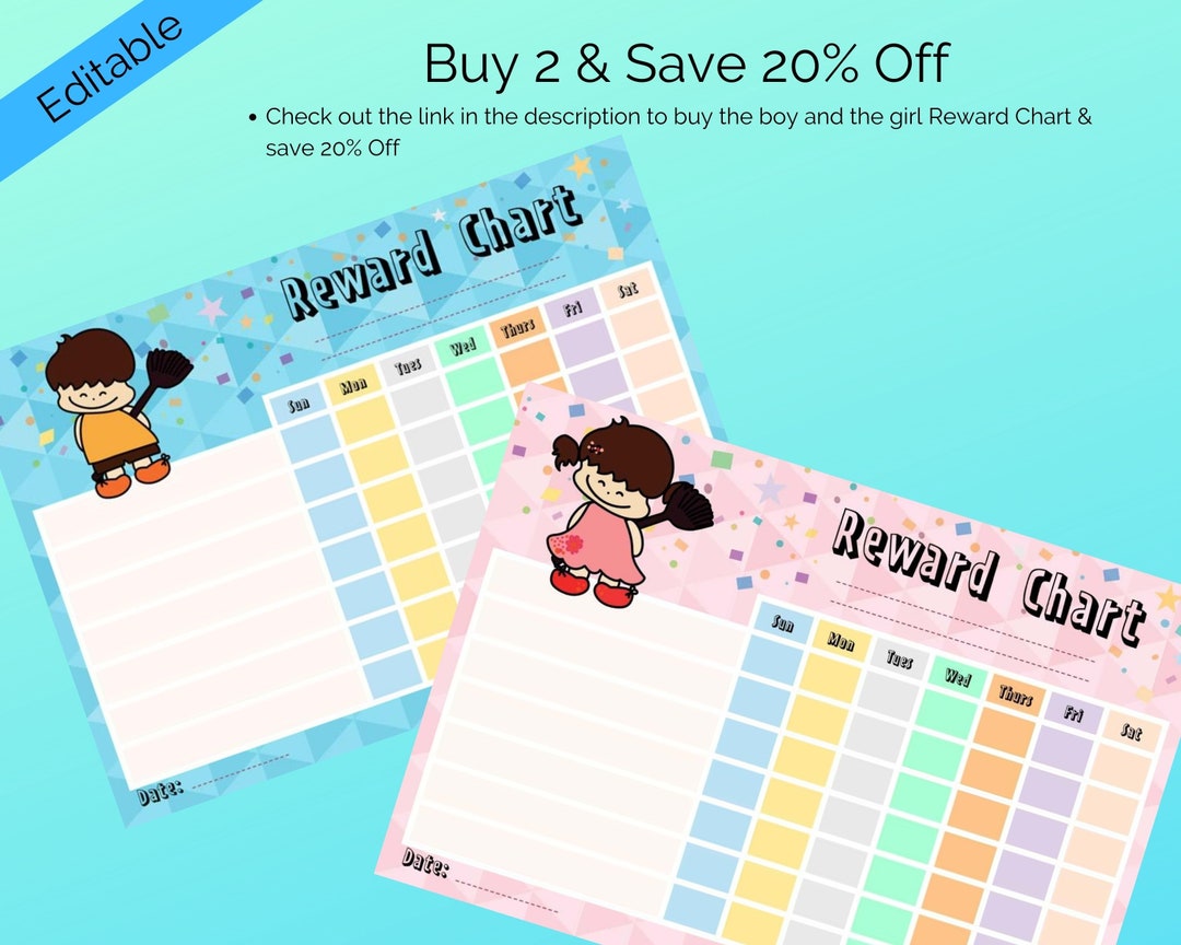 Chore Chart for Kids, Chore Chart, Girls and Boys Reward Chart ...