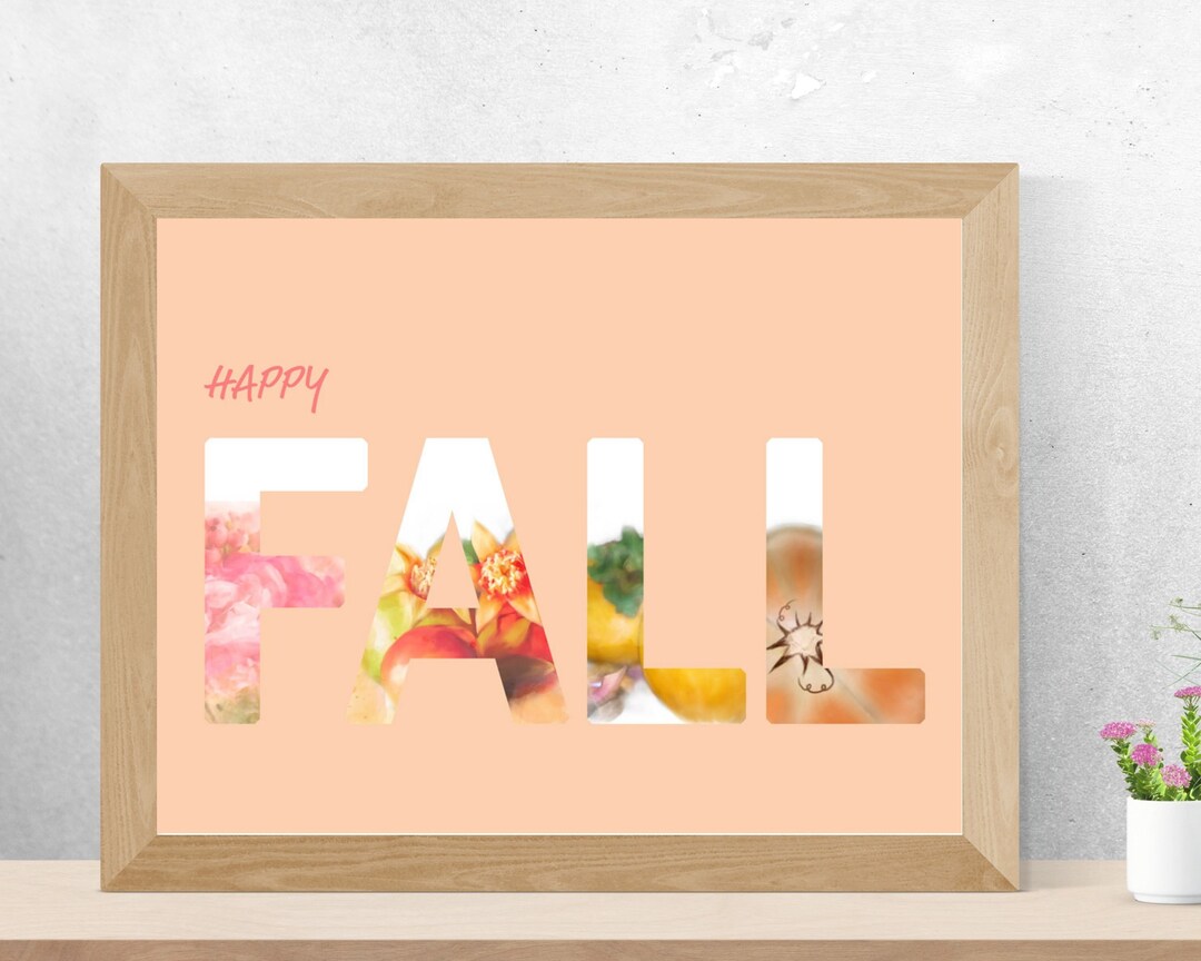 Happy Fall Word Art, Fall Decor, Happy Fall Sign, Happy Fall Wall Art ...
