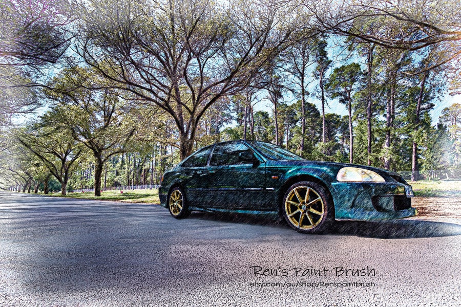 Digital Custom Car Drawing Custom Car Print Father's Day | Etsy