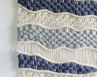 Blue Macrame Wall Hanging - Etsy