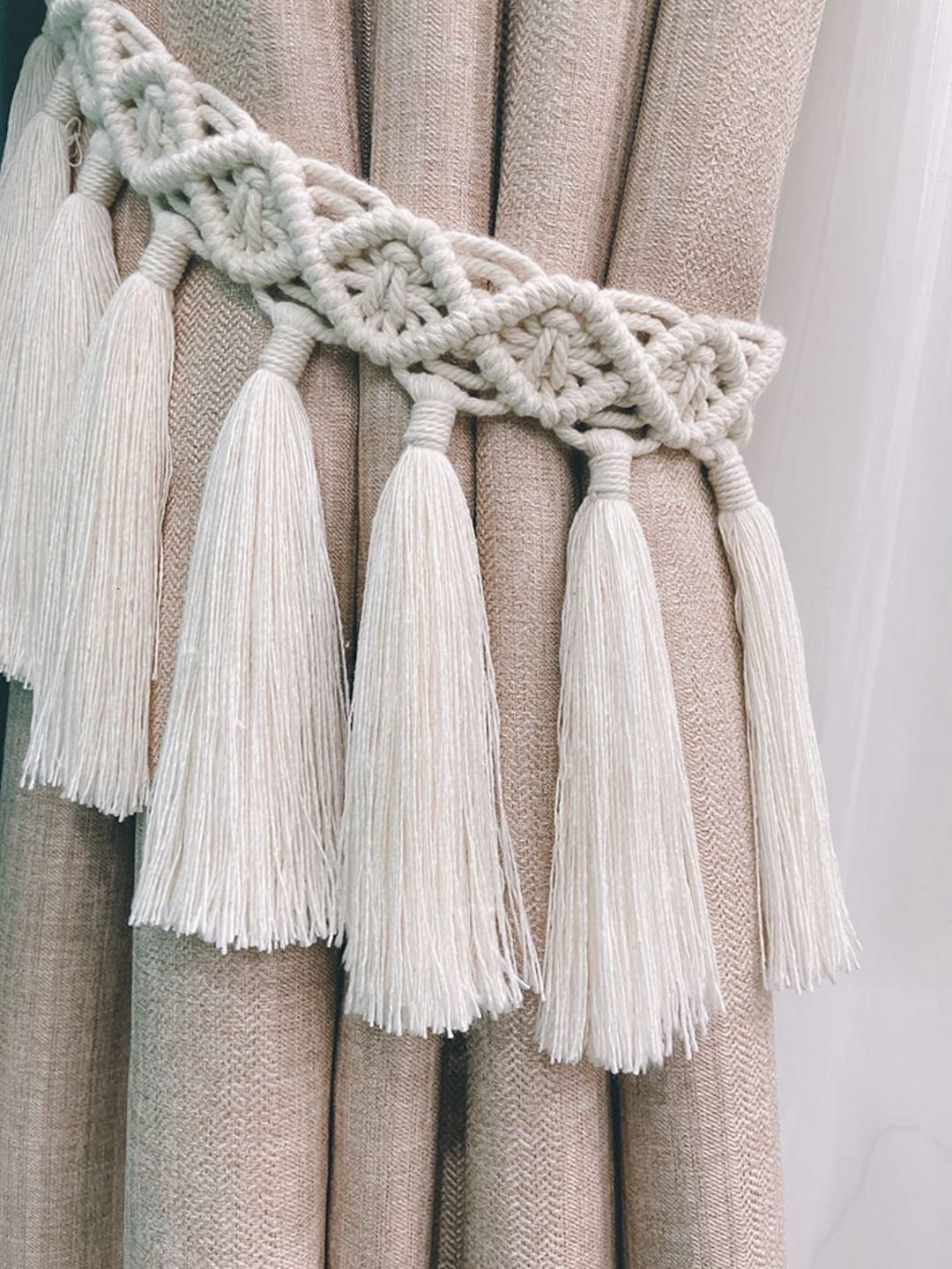 Macrame Curtain Tie Back Decor macrame Curtain Belt-macrame - Etsy