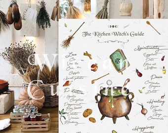 Illustration Kitchen Witchery Witchy Decor Cootagecore - Etsy