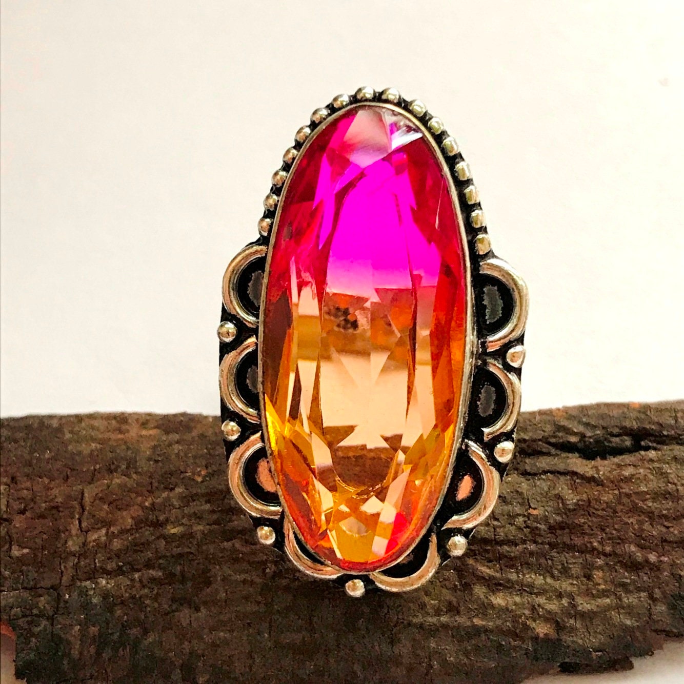 6.75 US Doublet Hydro Quartz Ring / Doublet Quartz | Etsy