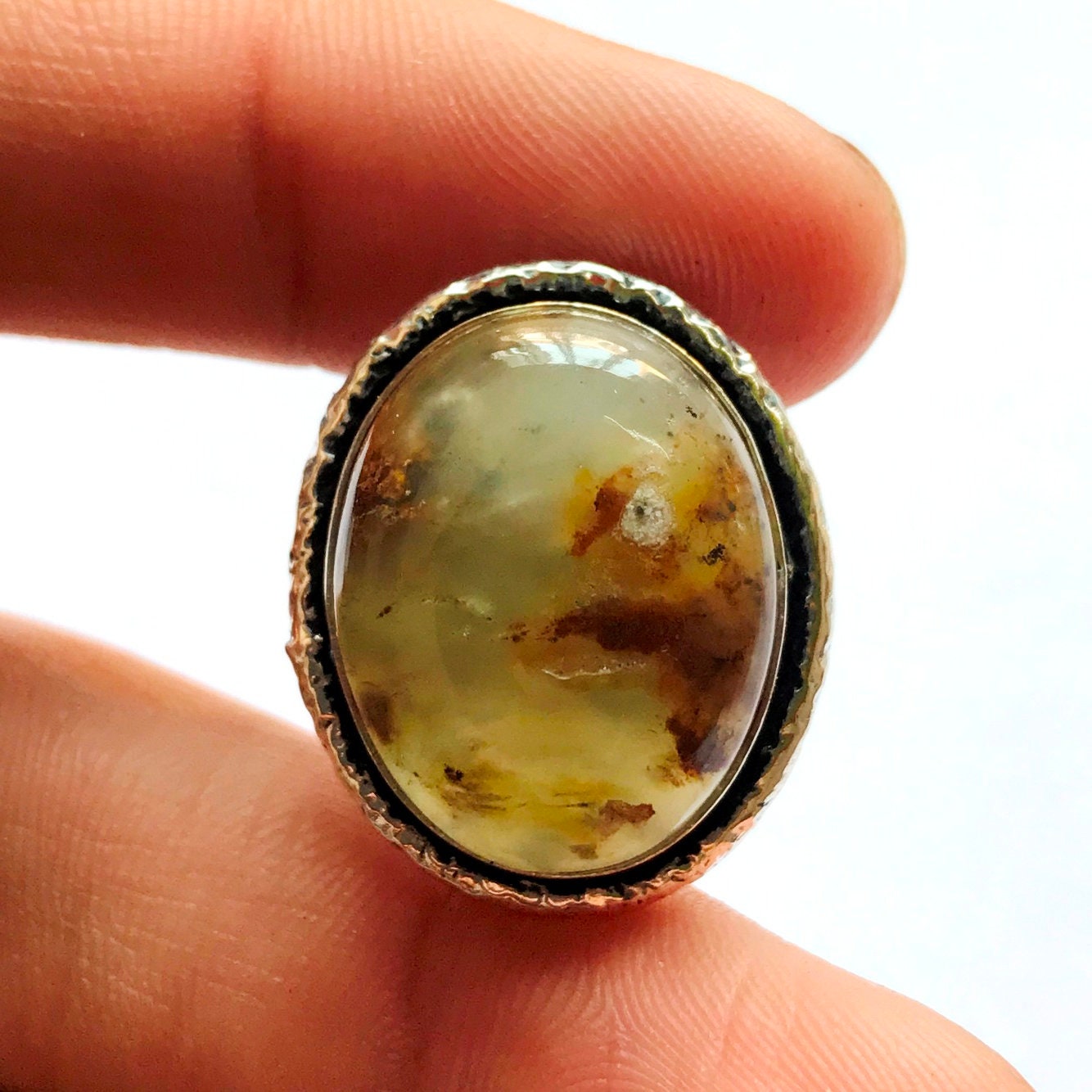 5.75 US Natural Moss Agate Ring / Moss Agate Jewelry / | Etsy