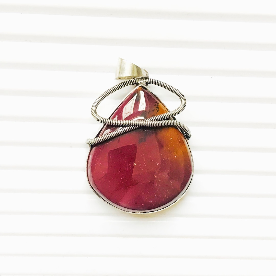 1.80 Inch Natural Red Blood Stone Pendant / Red Blood - Etsy