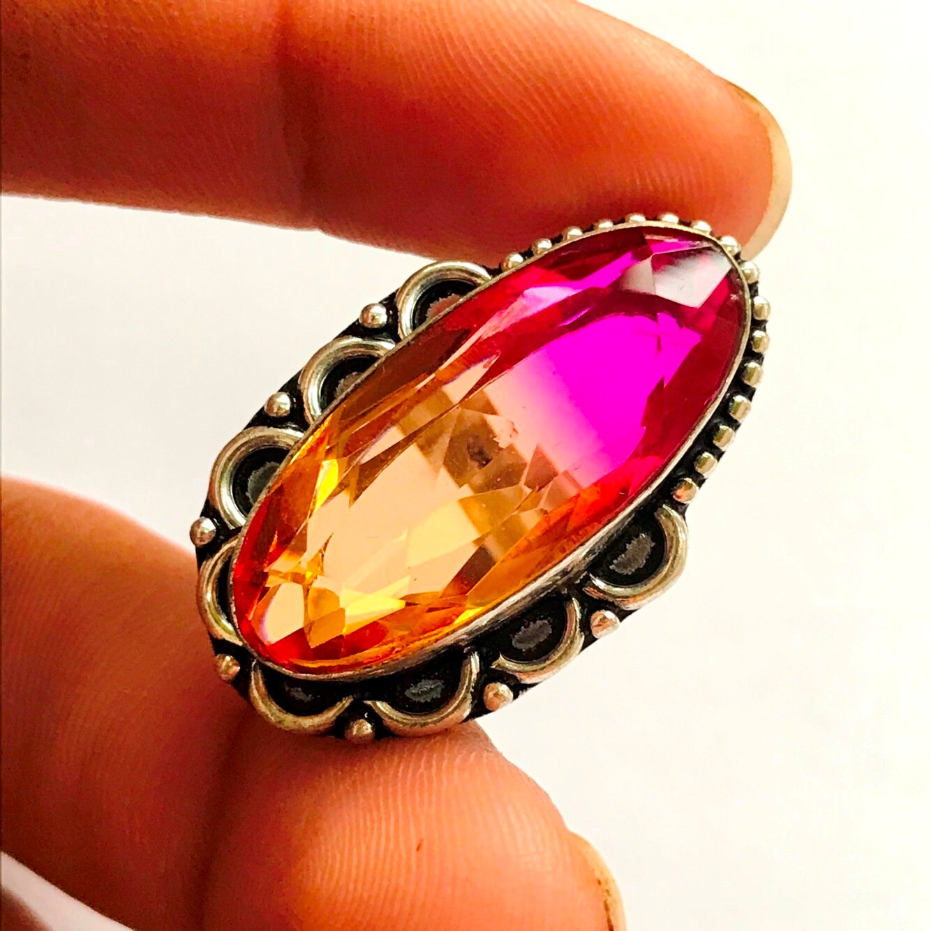 6.75 US Doublet Hydro Quartz Ring / Doublet Quartz | Etsy