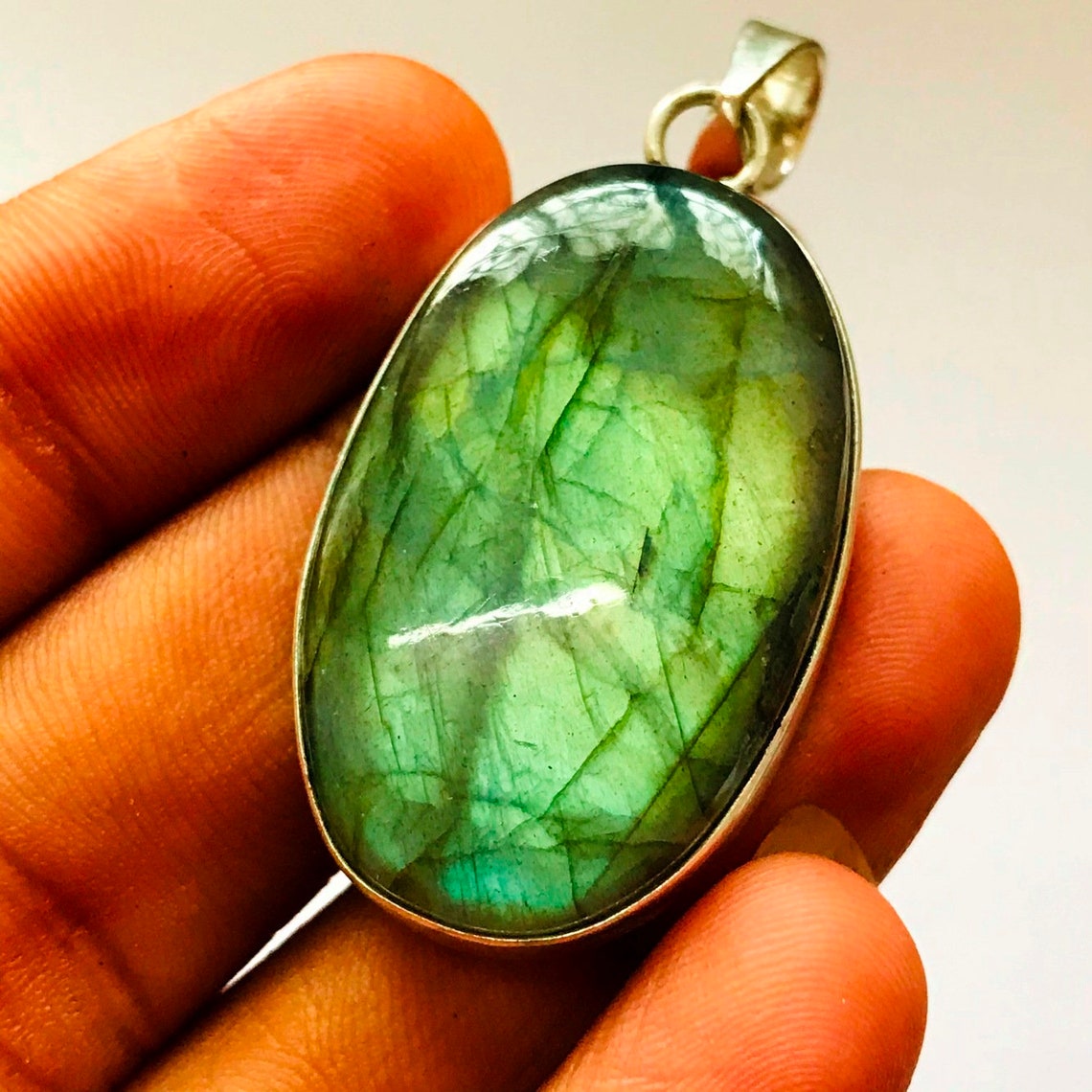 1.90 Inch Green Labradorite Pendant Labradorite | Etsy