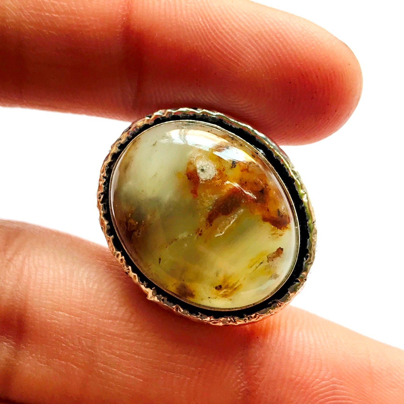 5.75 US Natural Moss Agate Ring / Moss Agate Jewelry / | Etsy