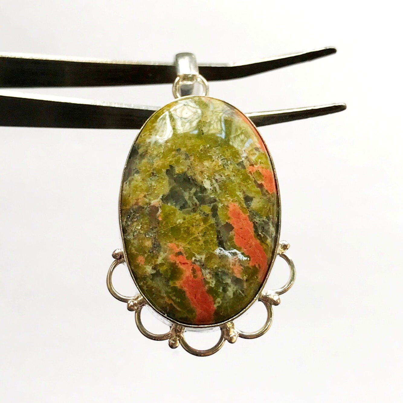 2 Inch Natural Unakite Jasper Pendant / Unakite Jasper | Etsy