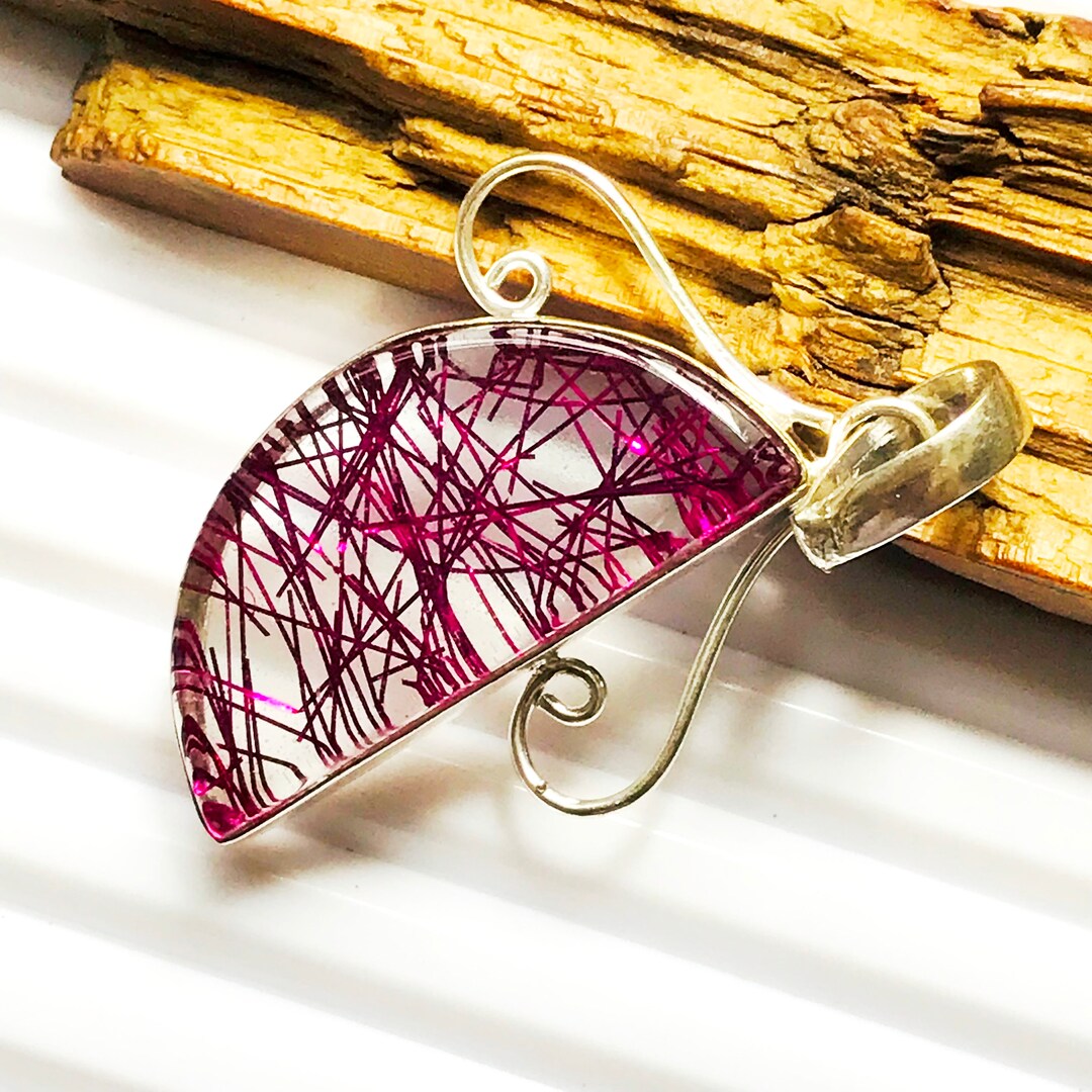 2 Inch Beautiful Pink Rutile Quartz Pendant Fine Jewelry Antique Pink ...