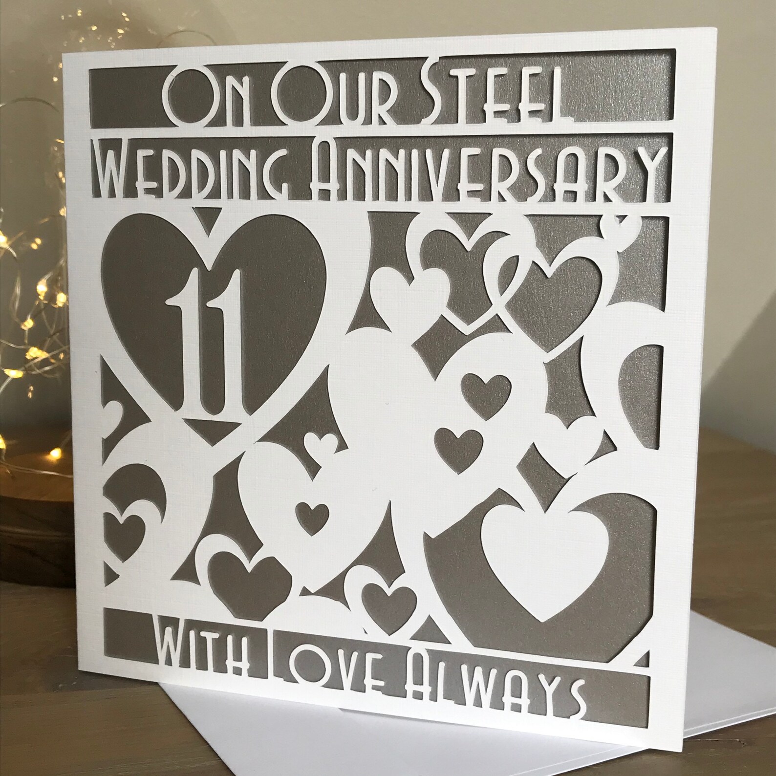 Our 11th Steel Wedding Anniversary Card Unisex Handmade | Etsy UK