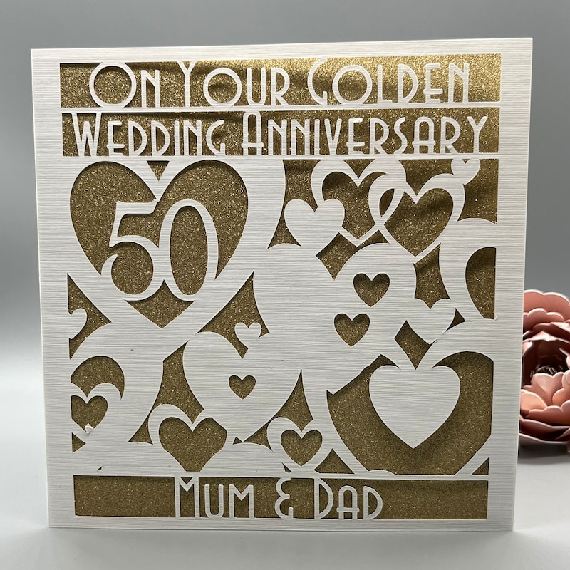 Golden Wedding Cards - Etsy UK