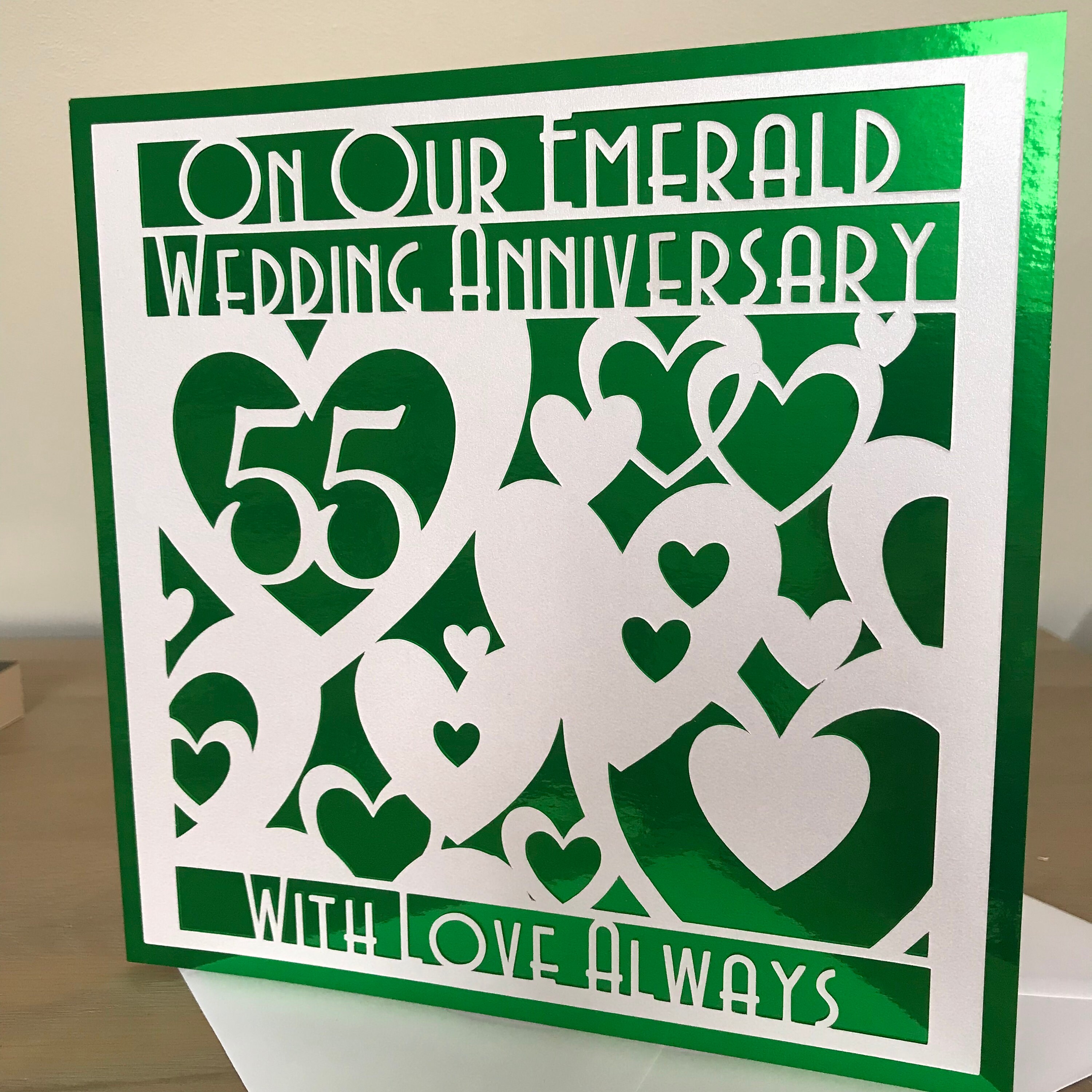 LARGE Emerald 55th Wedding Anniversary Card Husband Or Etsy UK