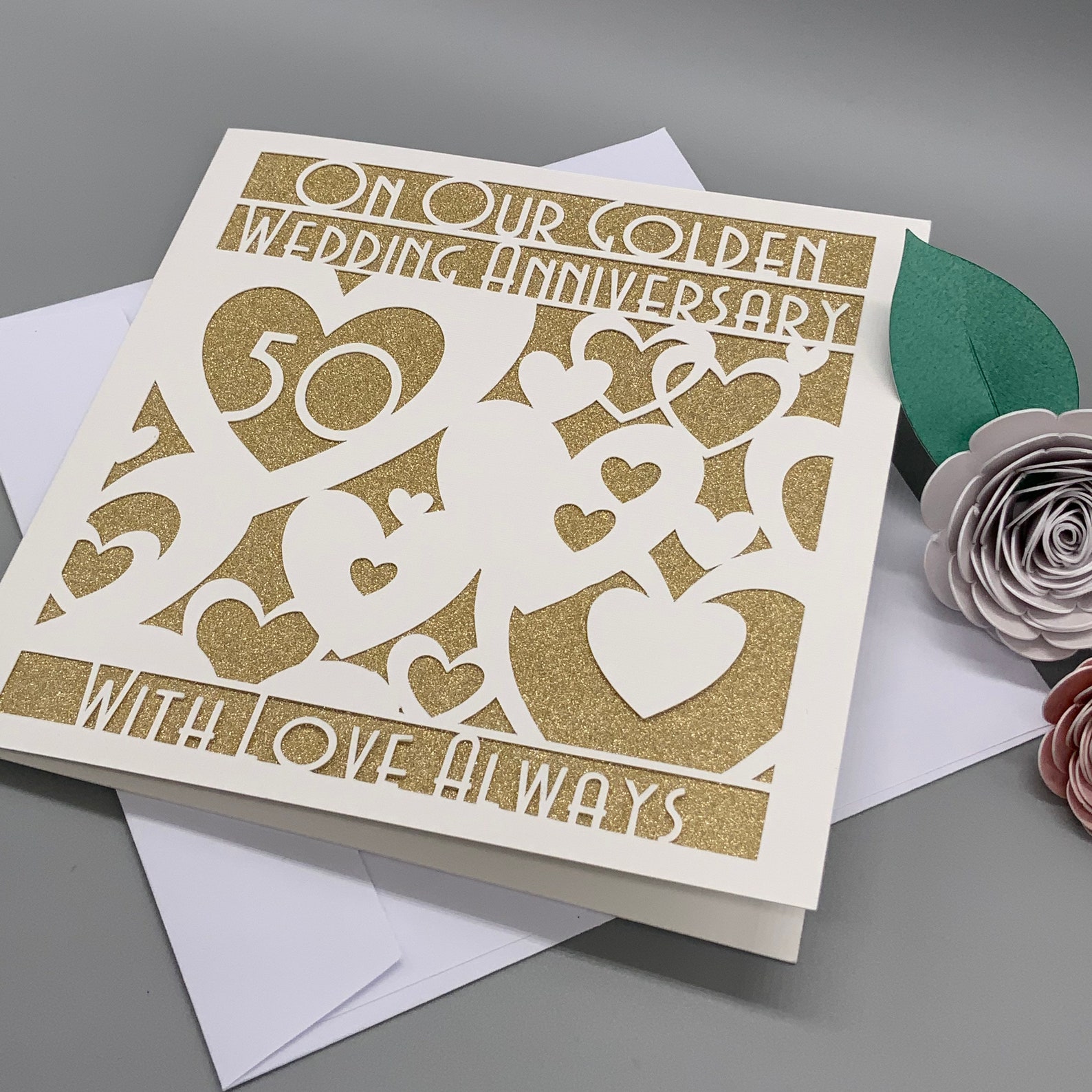 Handmade Our Golden Wedding Anniversary Card Husband Or Etsy UK Handmade Our Golden Wedding Anniversary Card Husband Or Etsy UK