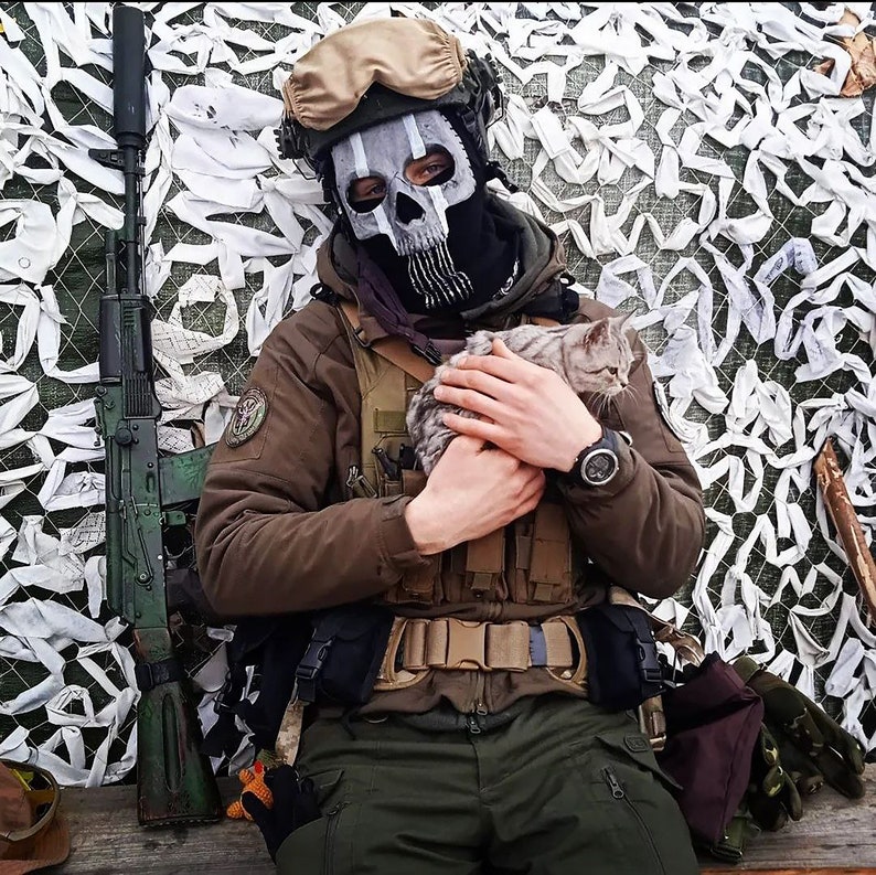 Ghost Mask Mw2 Replica Cod Cosplay Ghost Costume Combat Face Etsy