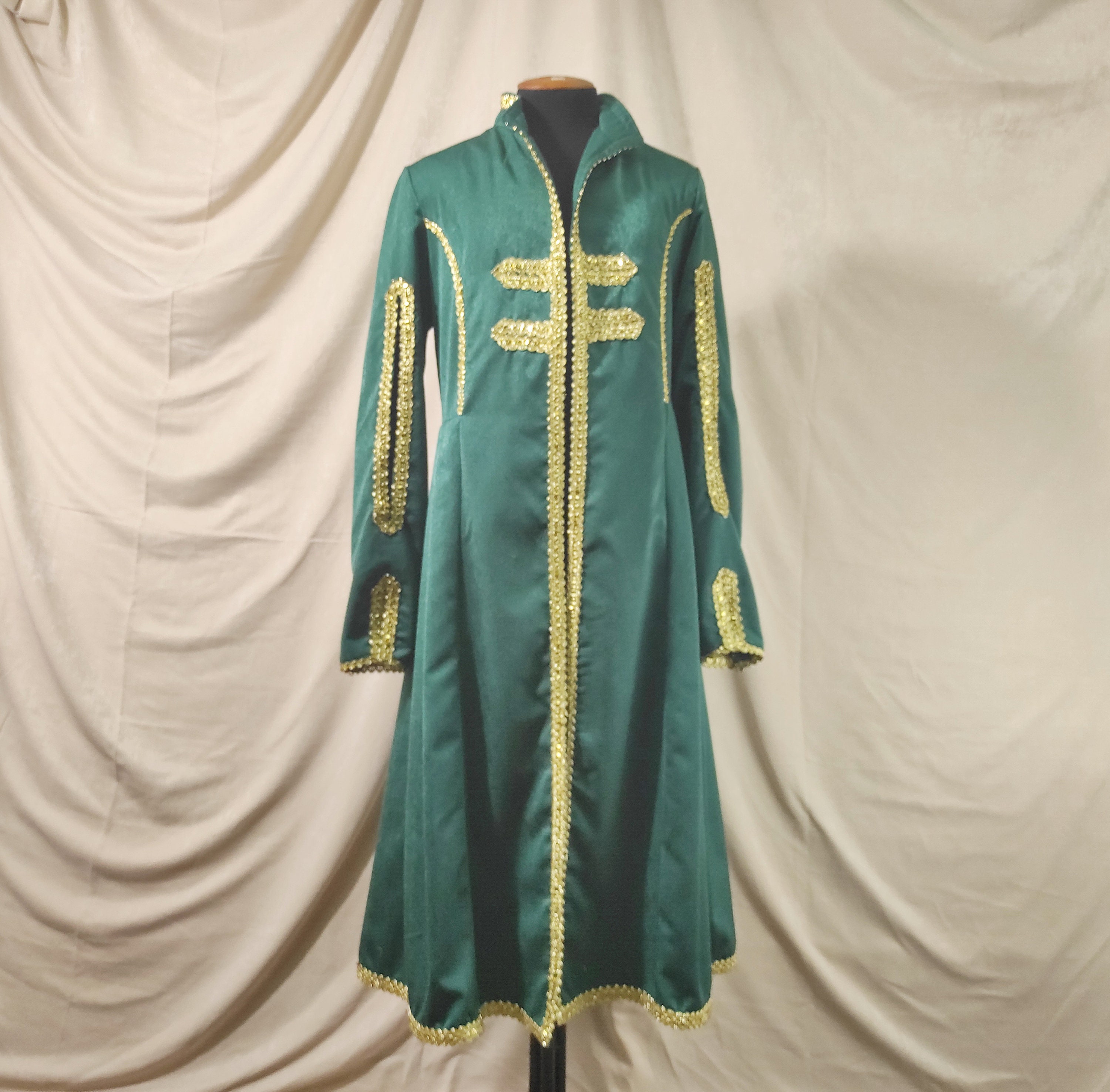 Ukraine Cossack Long Coat in Traditional Style, Men Dance Art Clothing ...