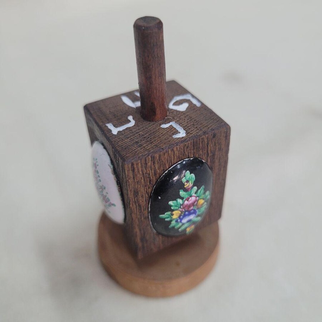 Chanuka Hanukah Dreidel Oval Shape Enameled on Wood Dreidel Handmade - Etsy