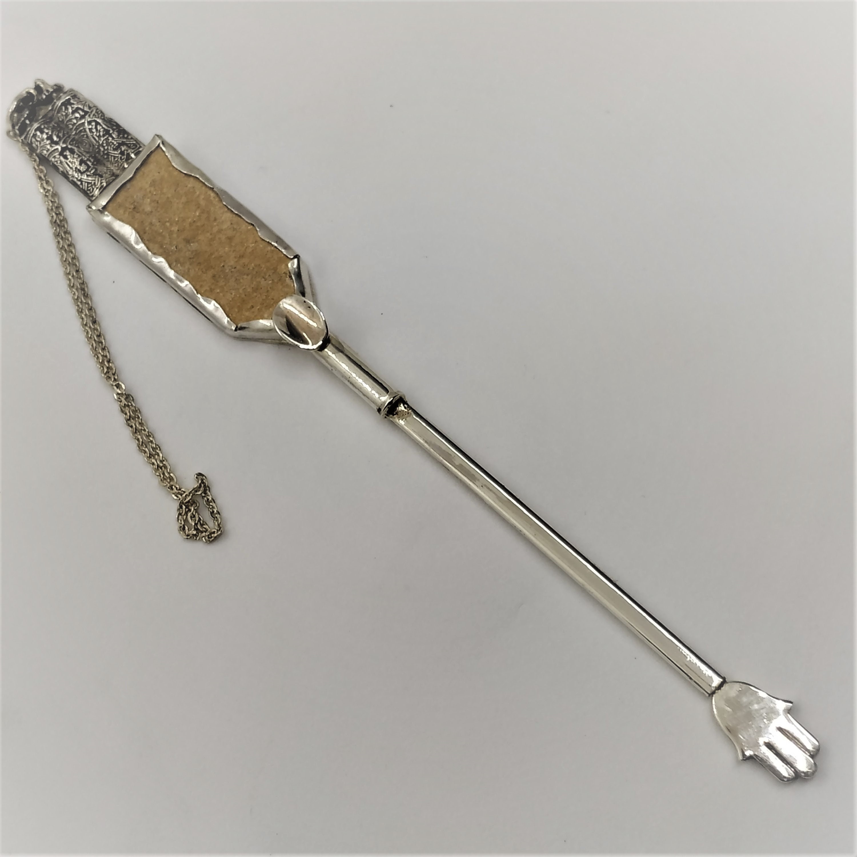 Torah Yad Pointer Handmade Sterling Silver With Natural Jerusalem Stone ...