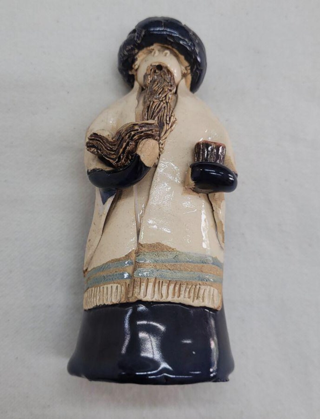 Handmade Glazed Ceramic Sculpture of a Chasid Rabbi Praying Wine ...