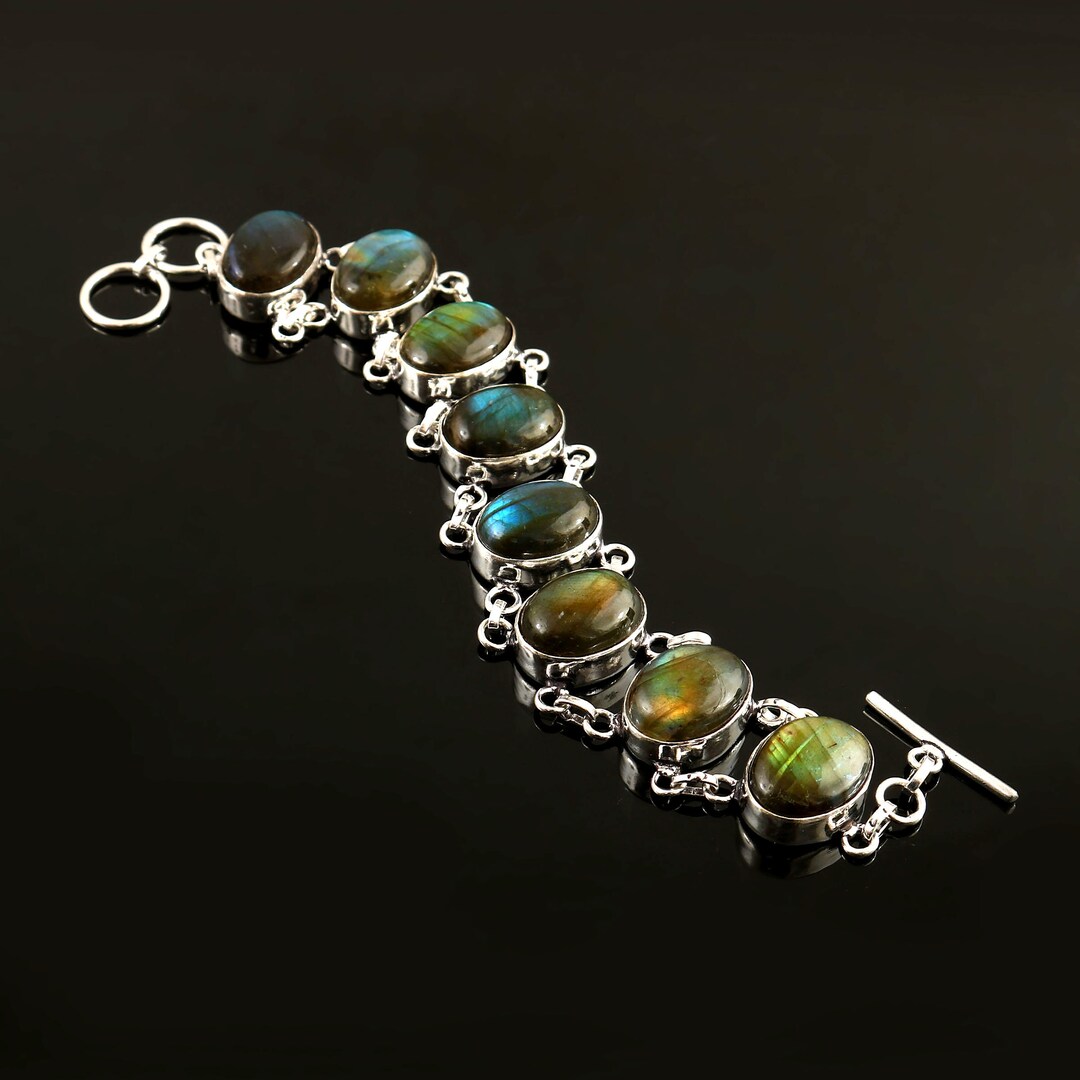 Labradorite Bracelet Natural Labradorite Handmade Bracelet Gemstone ...