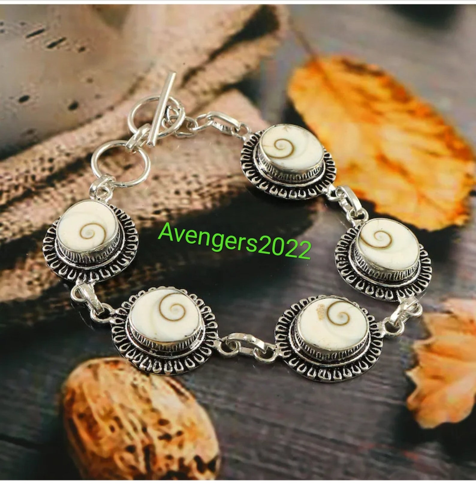 Shiva Shell Bracelet,eye of Shiva,shiva Eye Armband,925 Sterling Silver ...