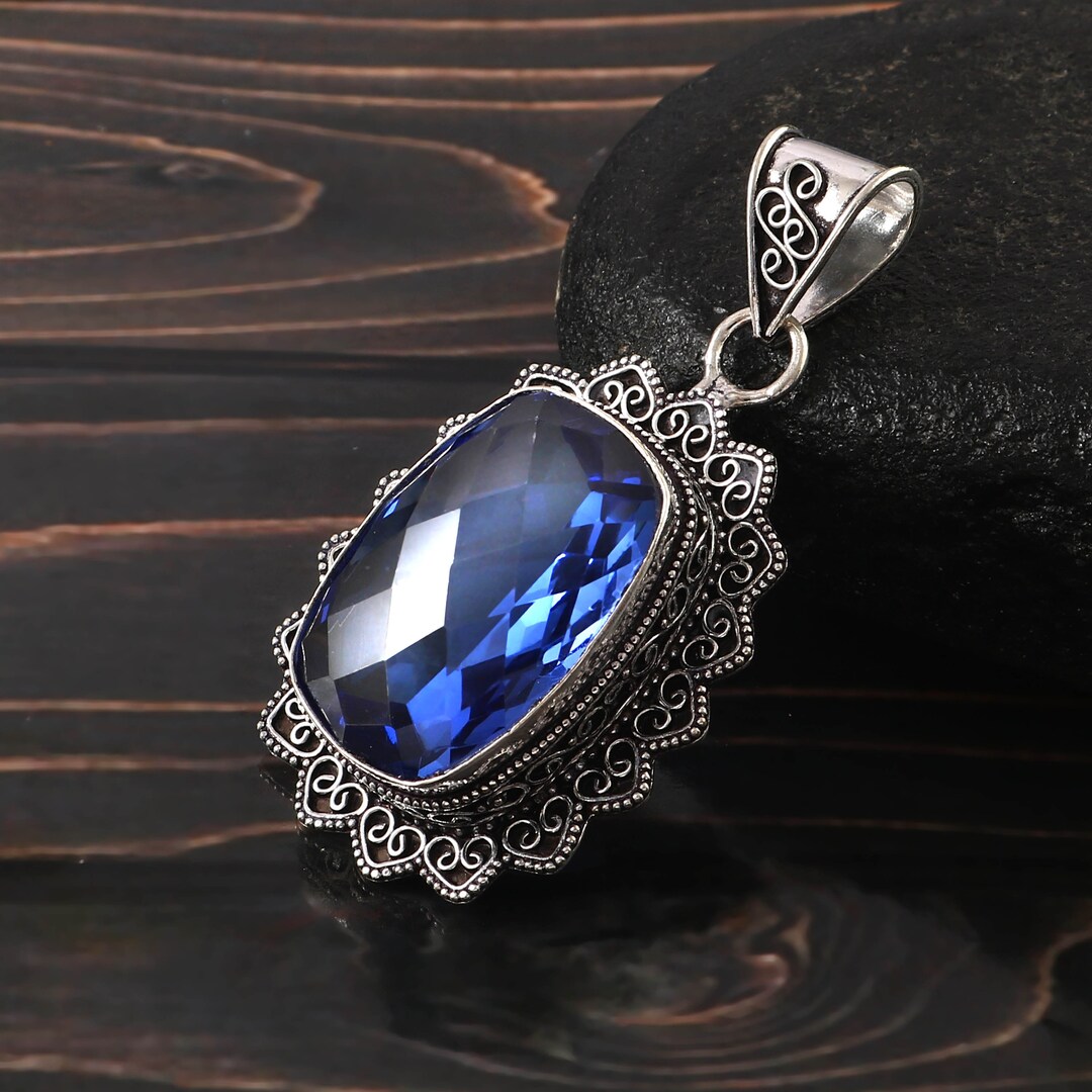 Iolite Pendant, Handmade Pendant, Necklace, 925 Sterling Silver Pendant ...