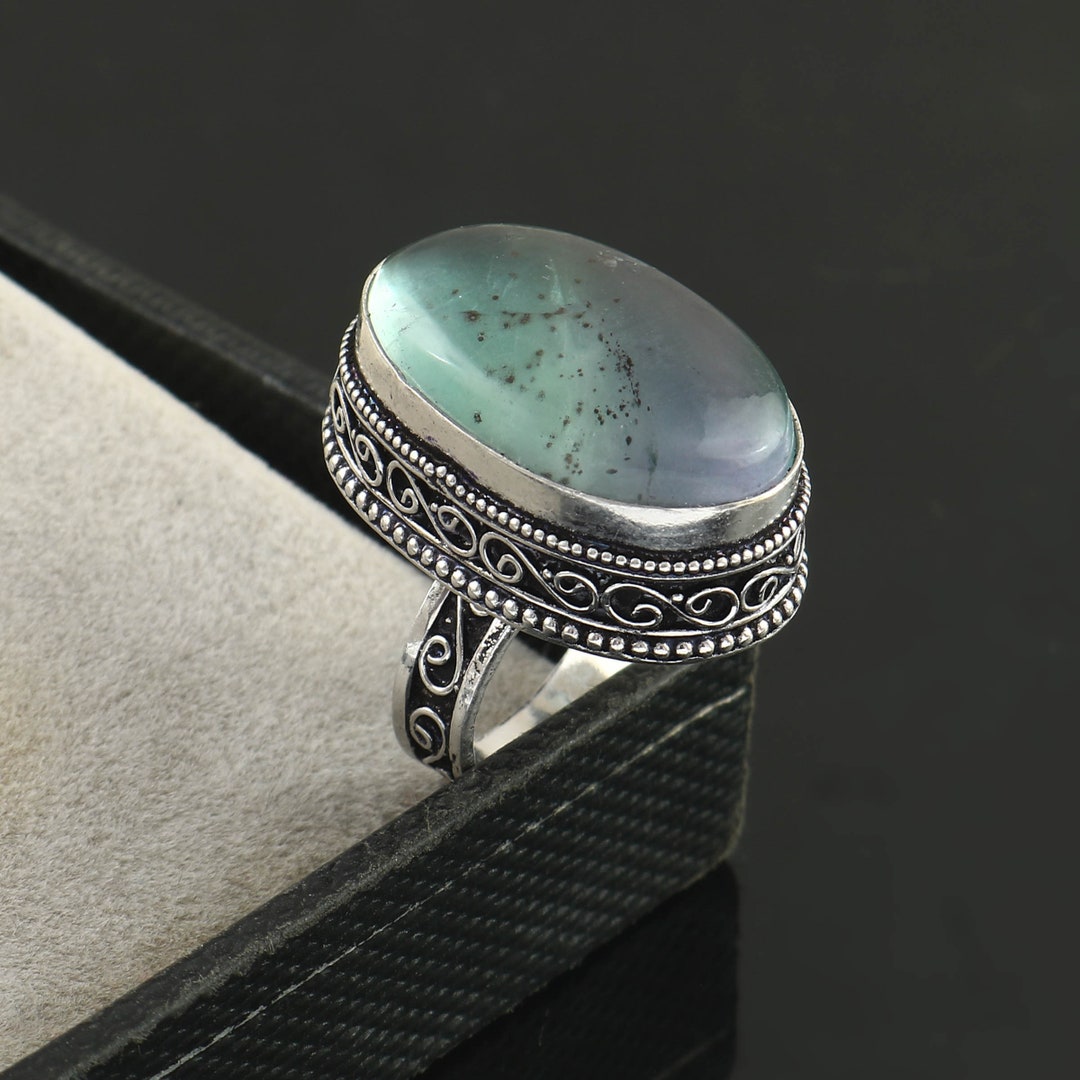 Natural Fluorite Ring,handmade Ring,statement Ring,925 Sterling Silver ...