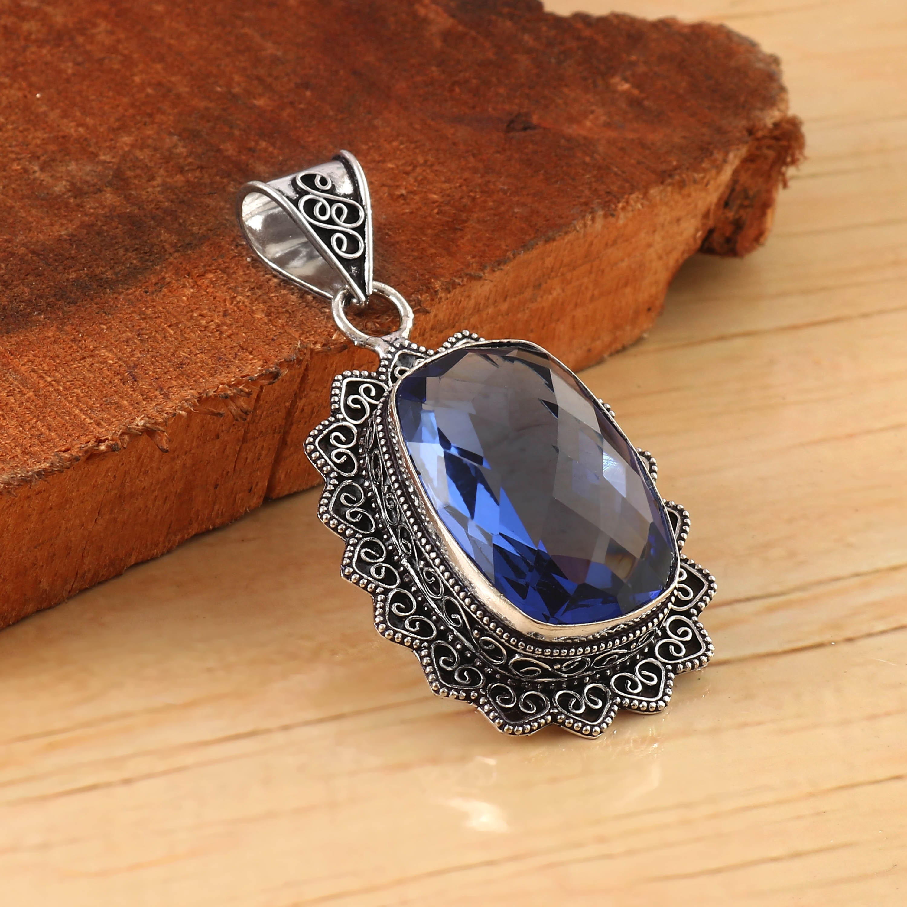 Iolite Pendant, Handmade Pendant, Necklace, 925 Sterling Silver Pendant ...