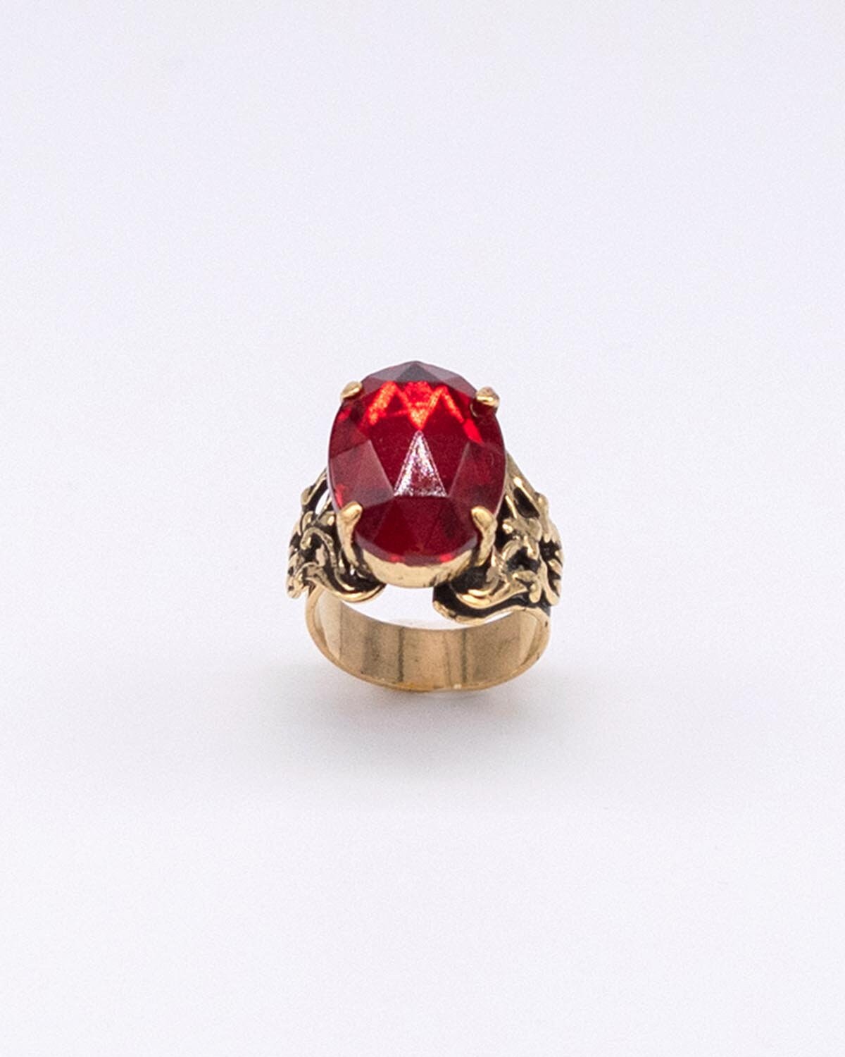 Ruby Red Gold Ring Ortica Handmade Vintage Jewelry Made in - Etsy UK