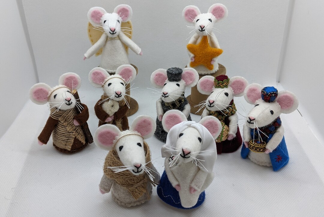 Special Edition Set of Tuppenny Nativity Mice in 100% Wool Felt - 9 ...