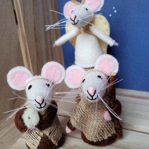 Special Edition Set of Tuppenny Nativity Mice in 100% Wool - Etsy UK
