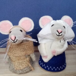 Special Edition Set of Tuppenny Nativity Mice in 100% Wool - Etsy UK