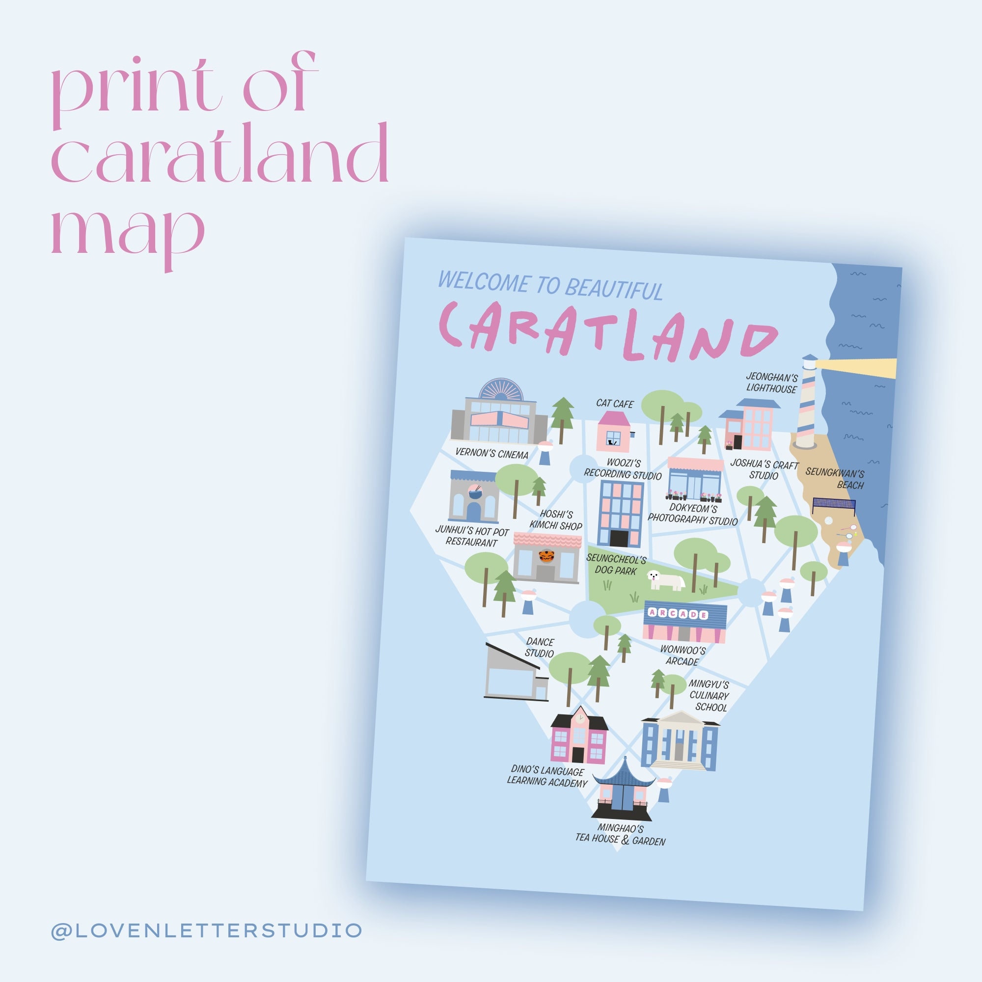 SEVENTEEN Map of CARATLAND Print - Etsy