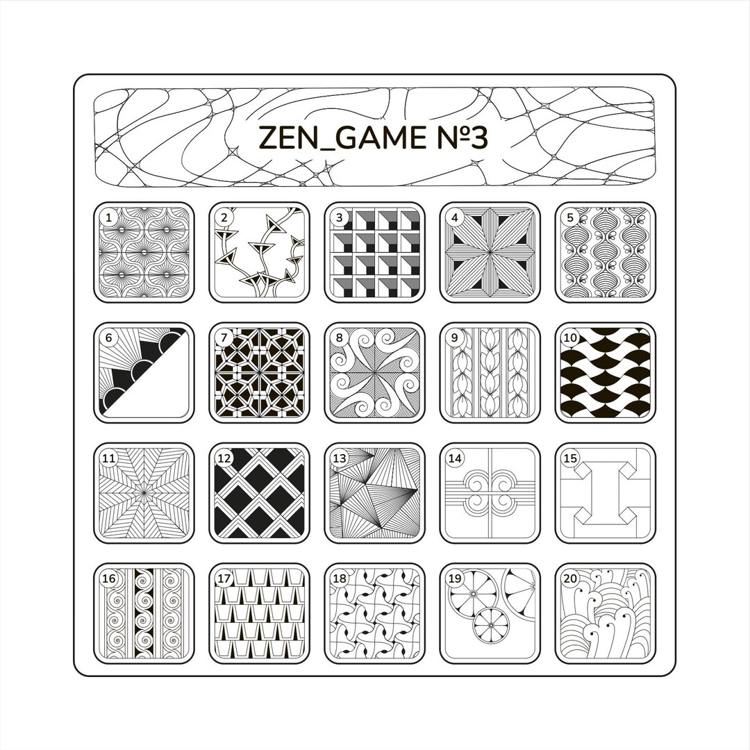 PDF - Zen Game 3 Version, Choice of Tangle is Easy, Game of Zentangle ...