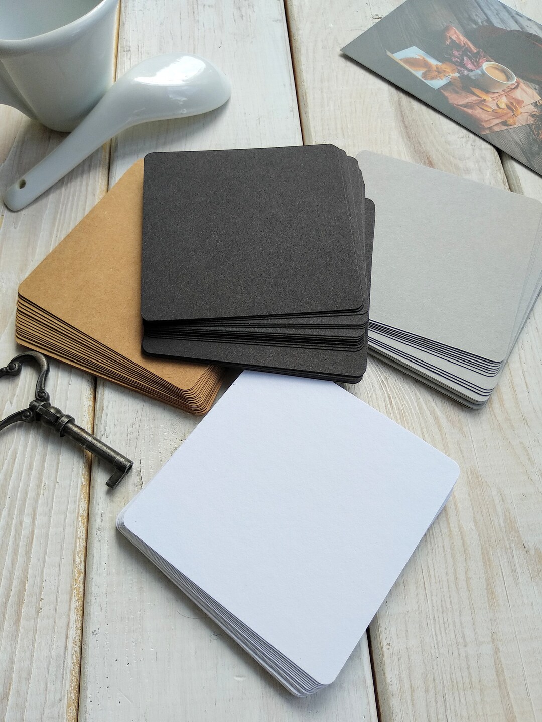 Blank Cardstock 24 Pcs Drawing Paper Tile 3.5/3.5 Inc Cards for ...