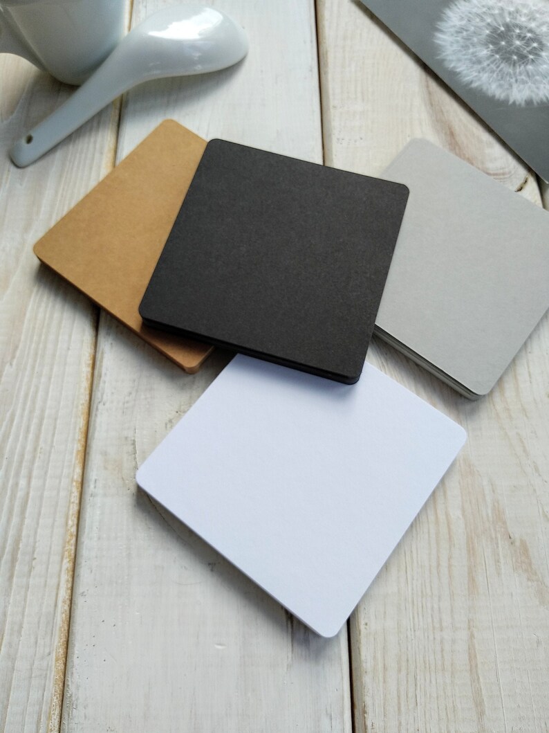 24/50/100 Blank Artist Cards Paper Tile 3.5/3.5 Inc Square Tiles With ...