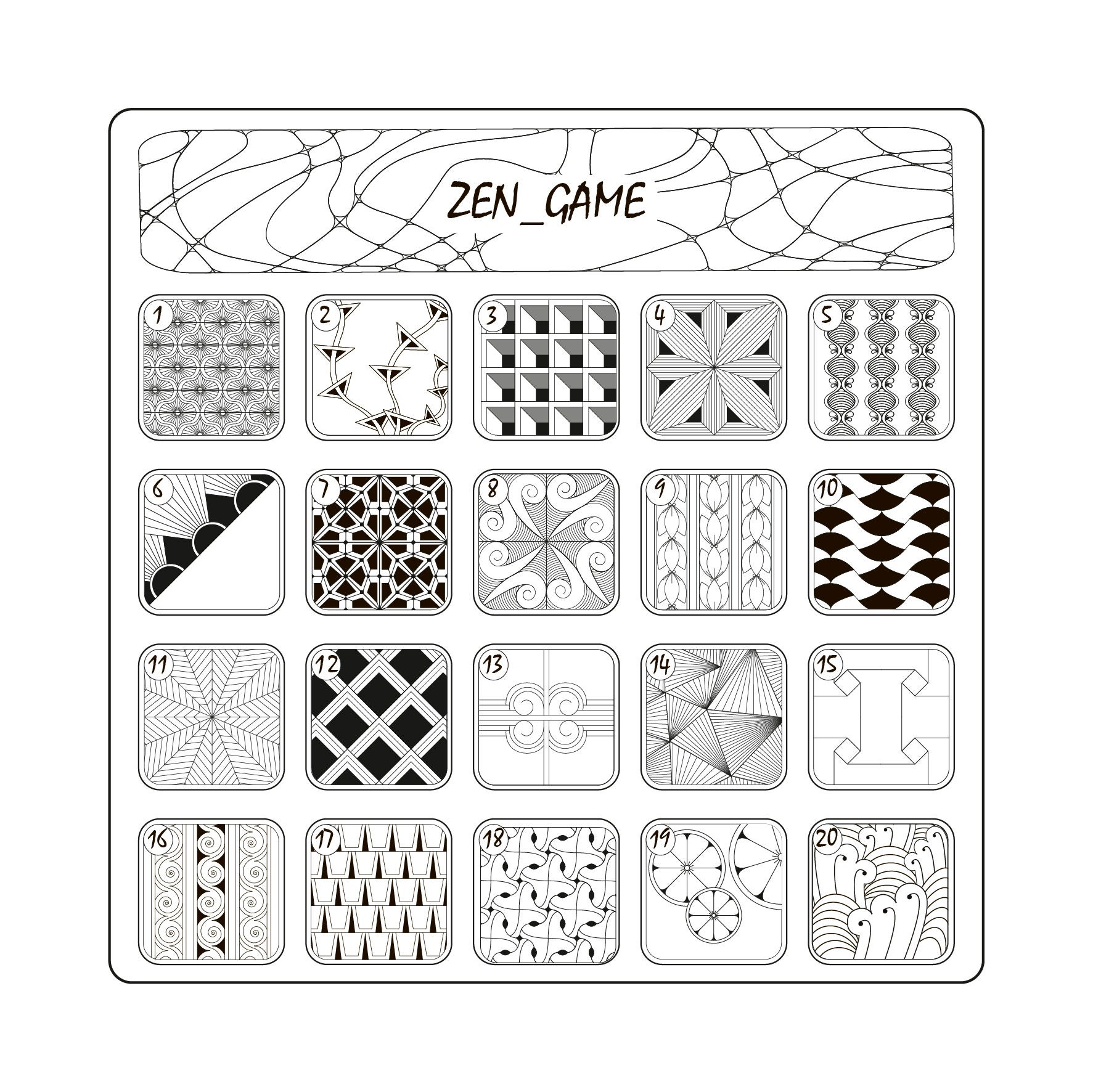 PDF Zen Game 1 2 and 3 Versions Choice of Tangle is Easy | Etsy