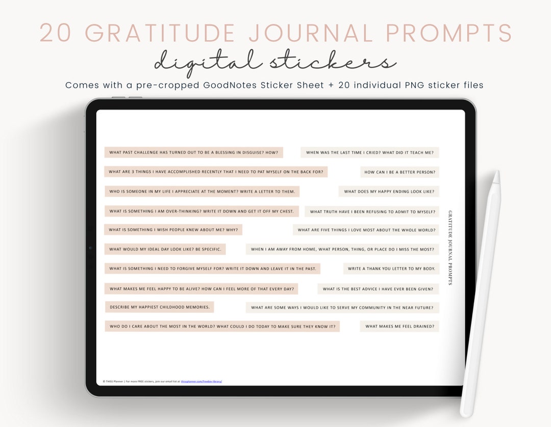 Digital Planner Stickers Set - Goodnotes Stickers - Journal Prompts ...