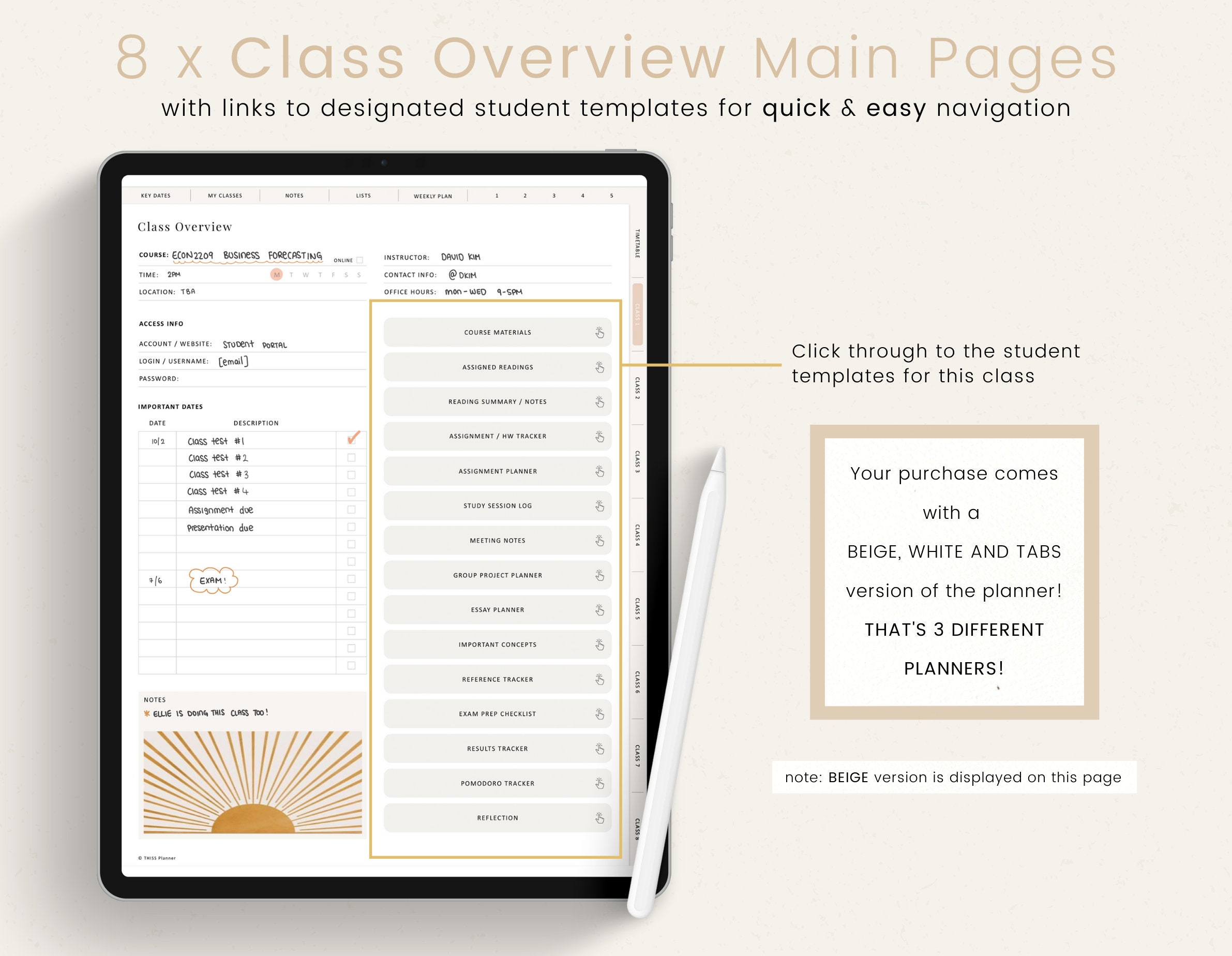 STUDENT Digital Planner School Goodnotes Planner Student - Etsy