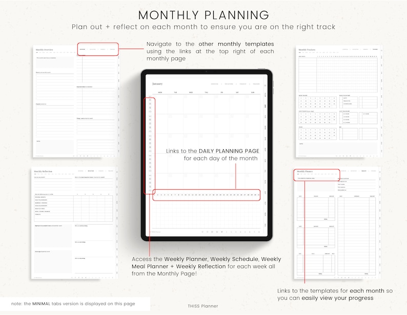 UNDATED Digital Planner PORTRAIT Planner Template Goodnotes - Etsy