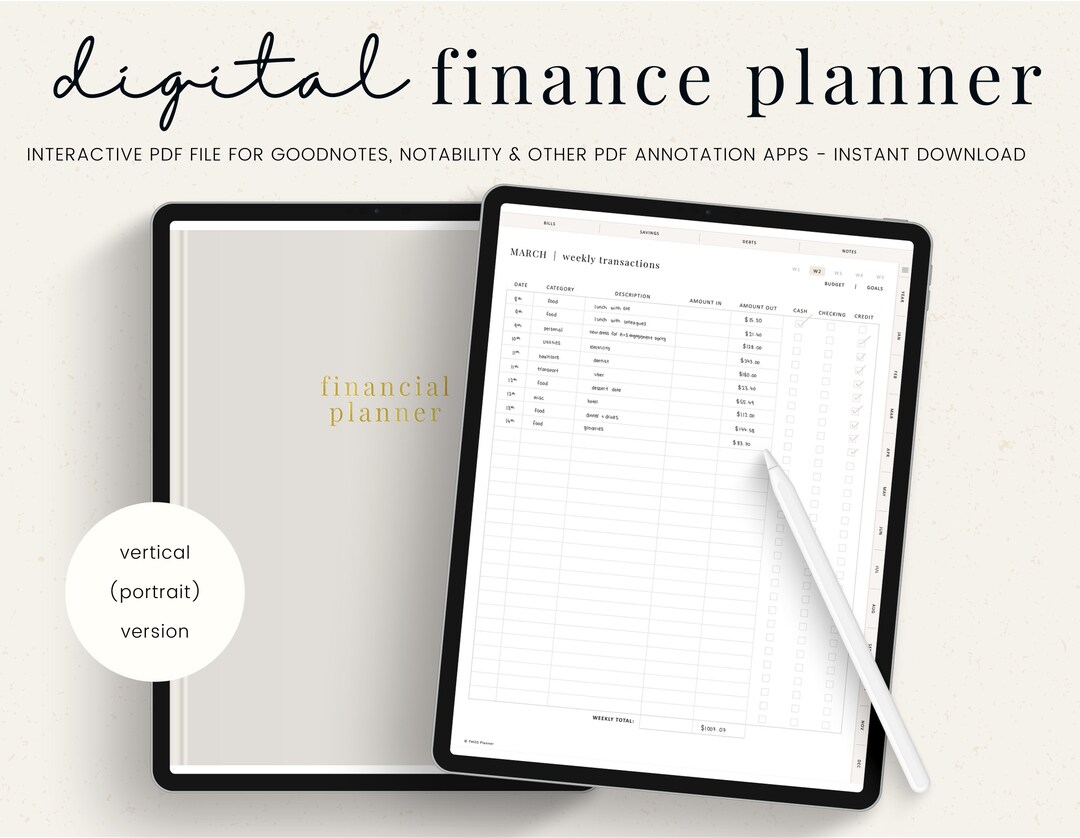 Digital Finance Planner | Budget Planner | Finance Planner | Finance ...