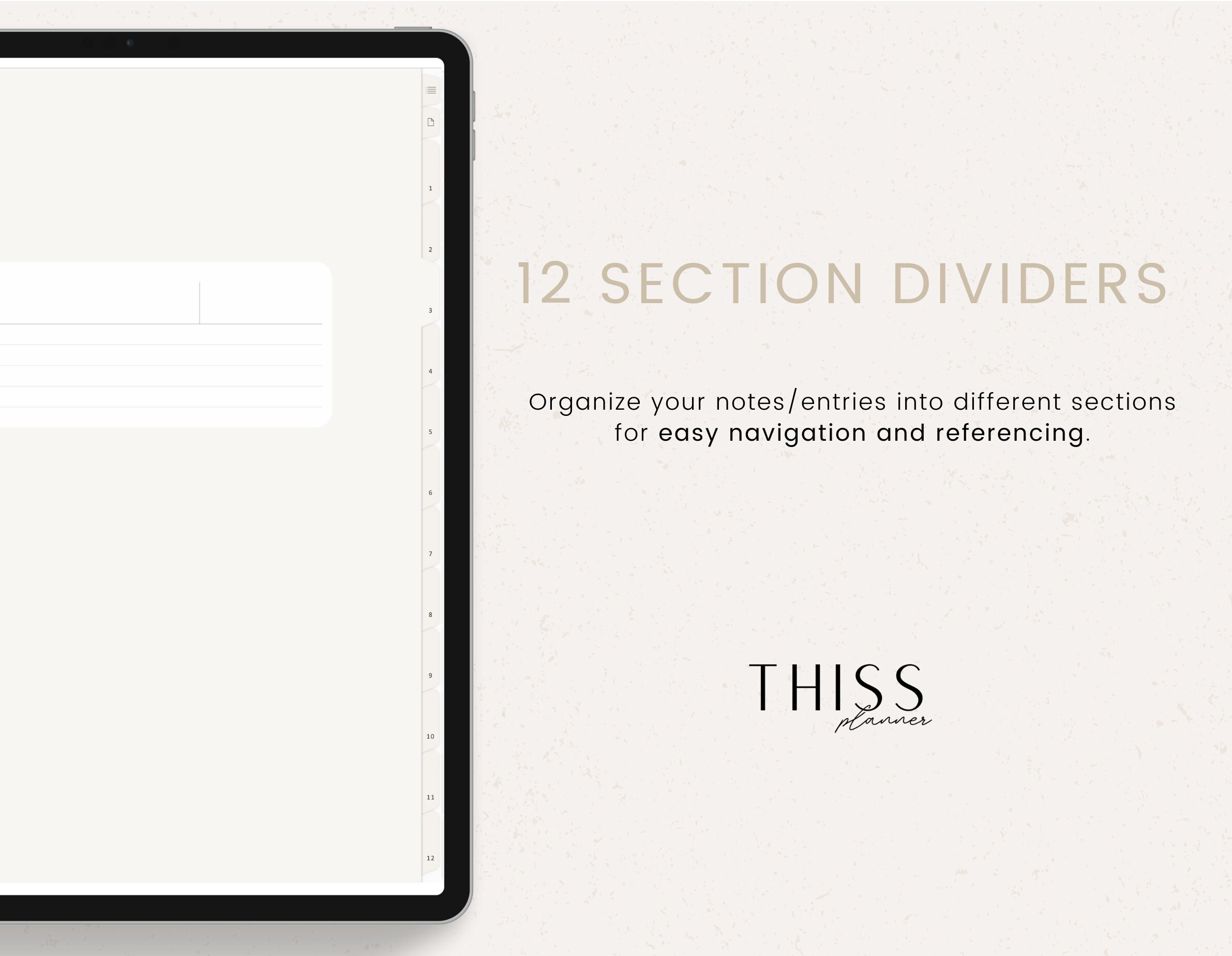 Digital Notebook 12 Hyperlinked Tabs for Goodnotes Notability - Etsy ...